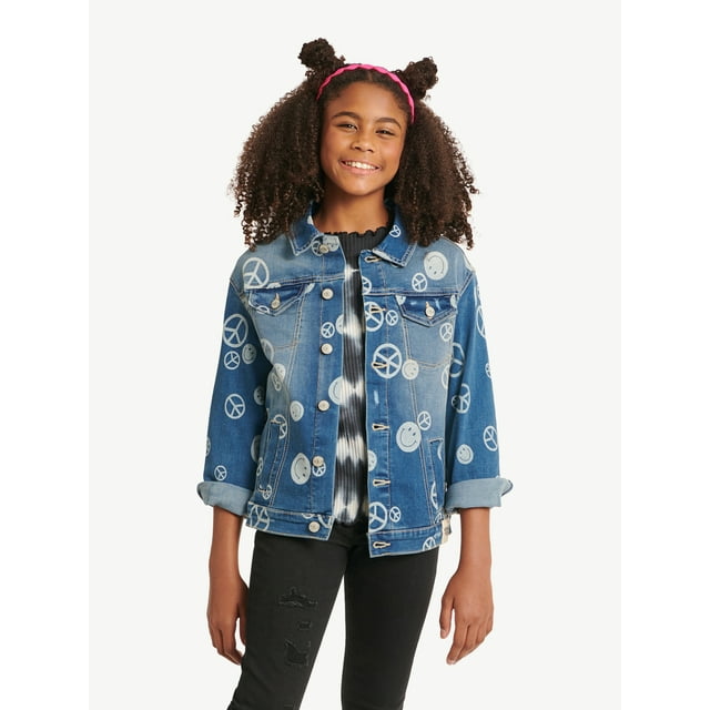 Justice x Stranger Things Girls Discharged Denim Jacket,Sizes 5-18 ...