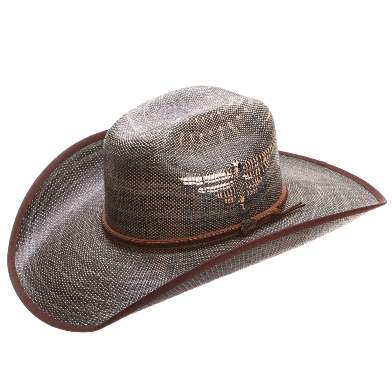 Justin Bent Rail Fenix Black Straw Cowboy Hat JS5256FNX-BK - Walmart.com