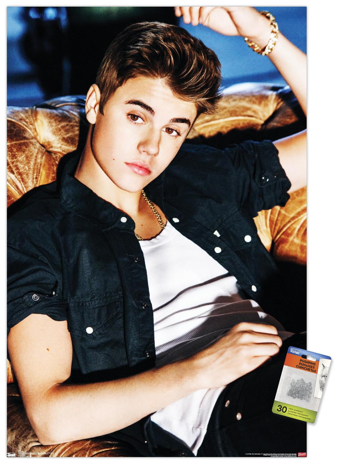 Justin Bieber - JB Wall Poster with Push Pins, 22.375" x 34" - Walmart.com