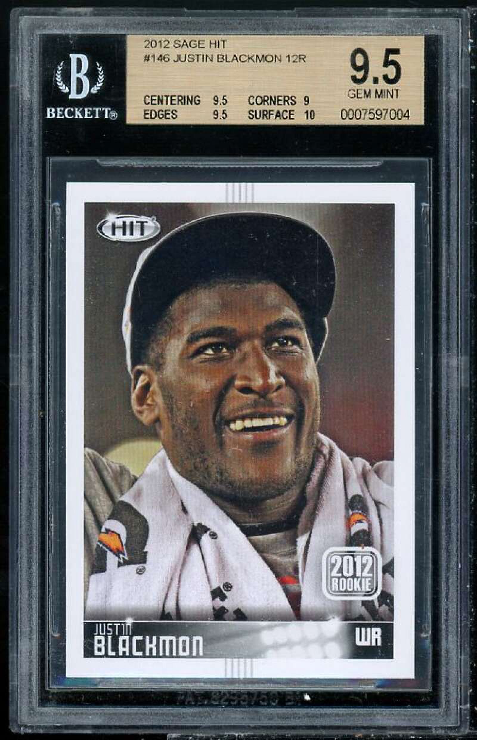 Justin Blackmon Rookie Card 2012 Sage Hit #146 BGS 9.5 (9.5 9 9.5 10 ...