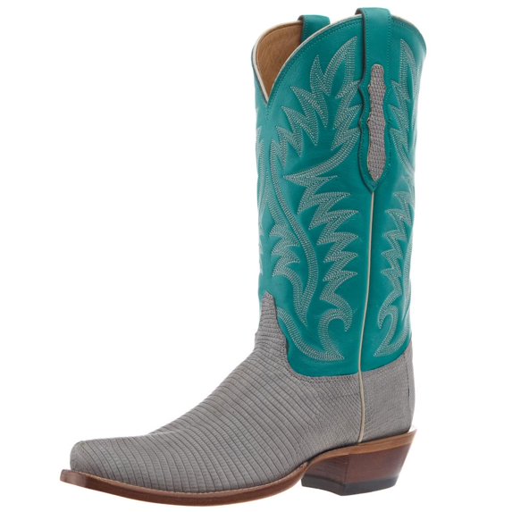 Justin Boot Company Men`s Justin Grey Rustic Lizard 13In Blue Top ...