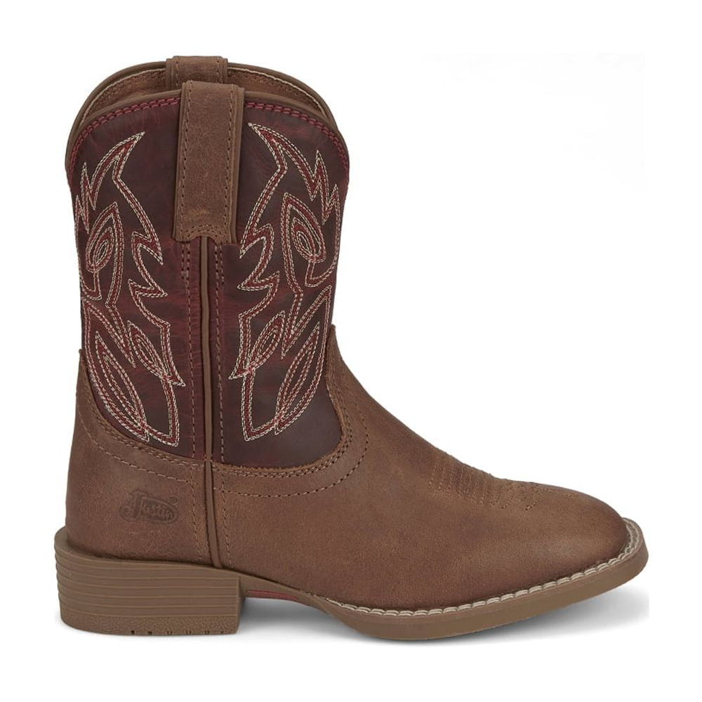 Justin Boots Boys Canter Wide Square Toe Cowboy Mid Calf Boots ...