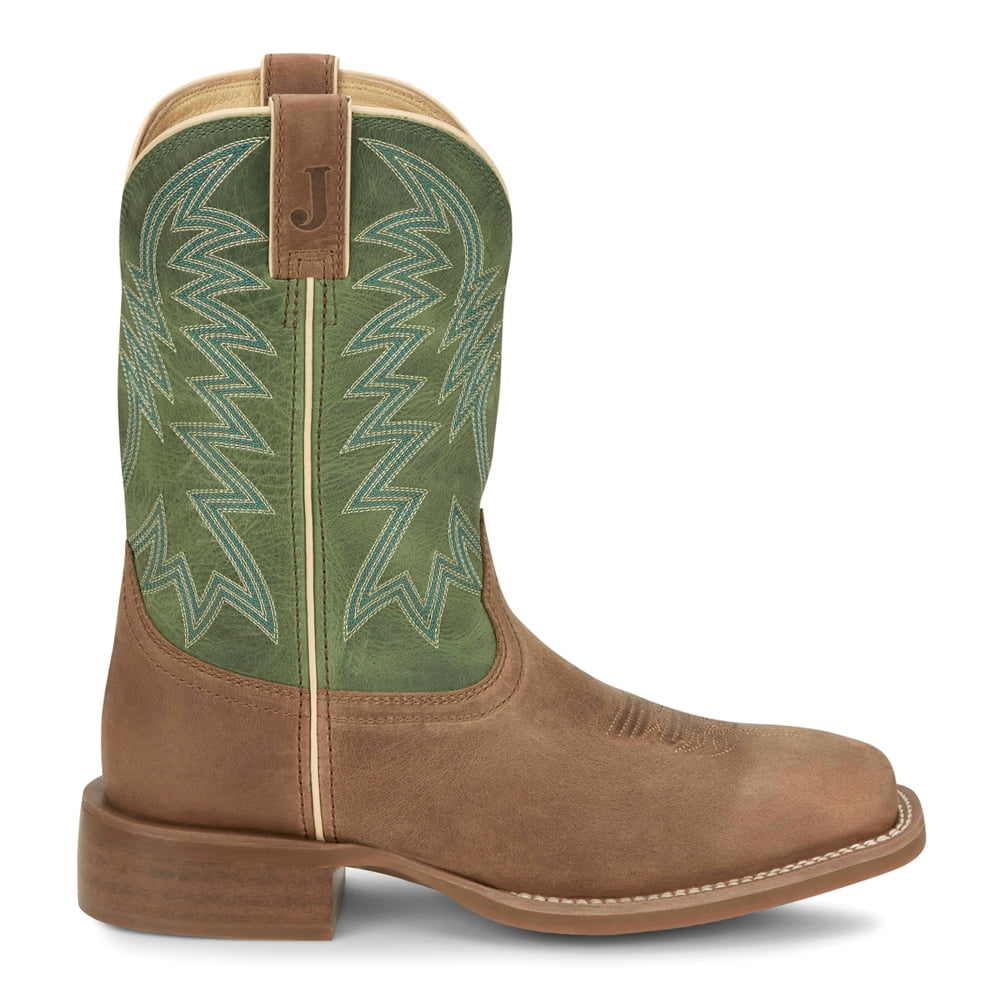 Justin Boots Mens Bucks 11 Inch Wide Square Toe Cowboy Mid Calf Boots ...
