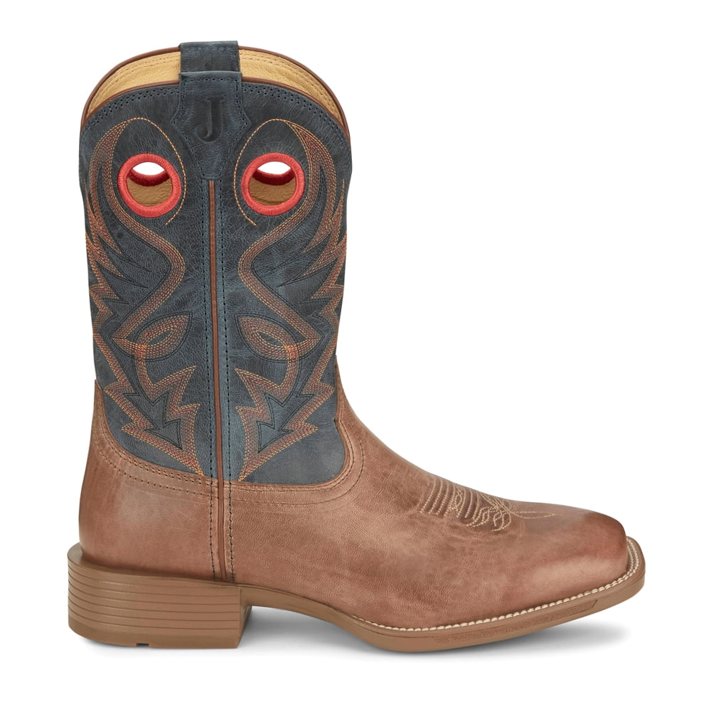 Justin Boots Mens Pickett Wide Square Toe Cowboy Mid Calf Boots ...