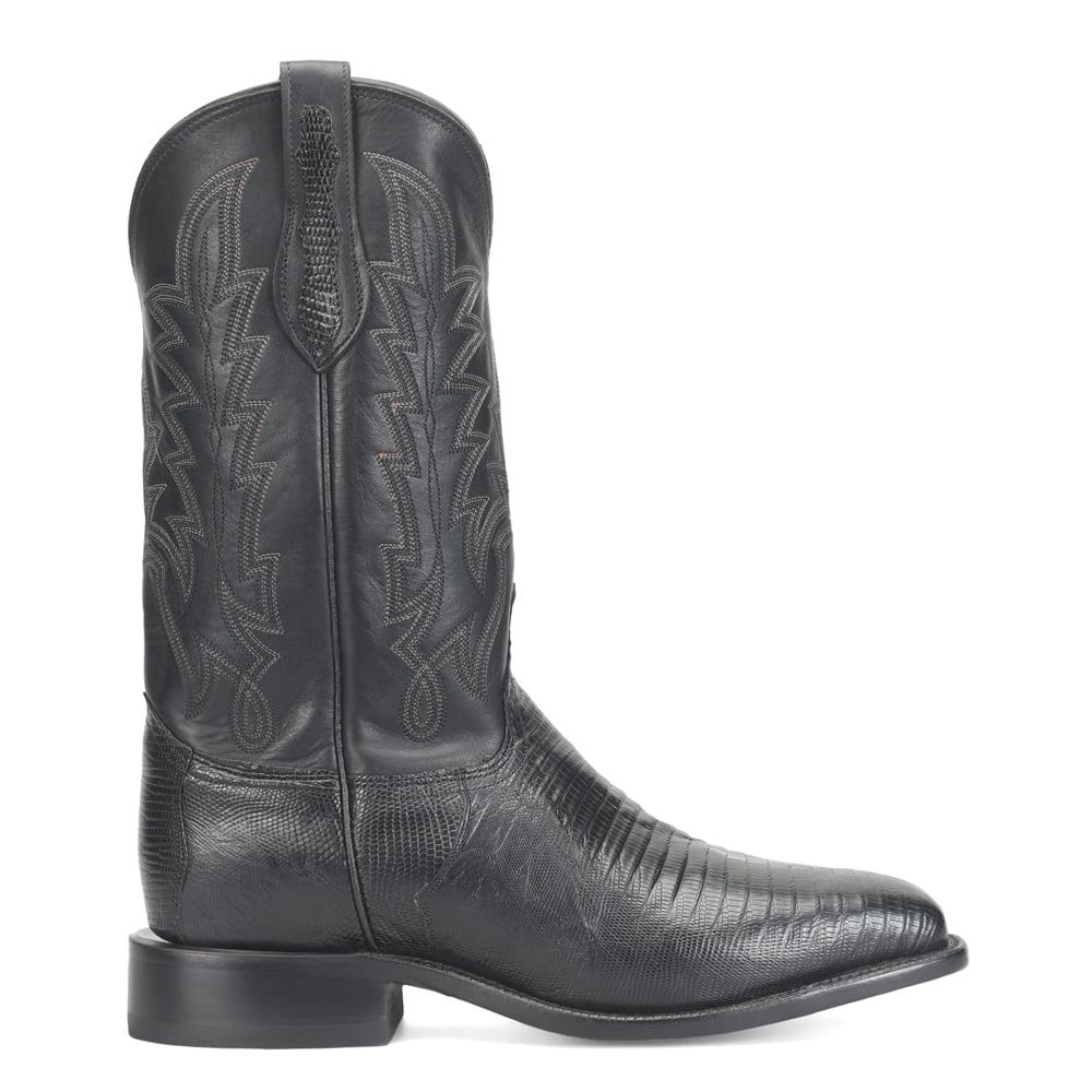 Justin Boots Mens Reposado Lizard Square Toe Pull On Cowboy Mid Calf ...