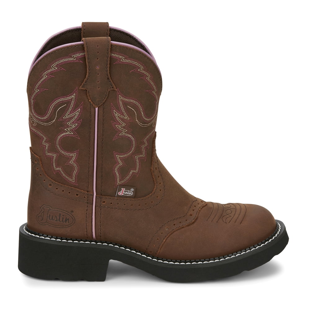 Justin Boots Womens Gemma Embroidered Round Toe Cowboy Ankle Boots ...
