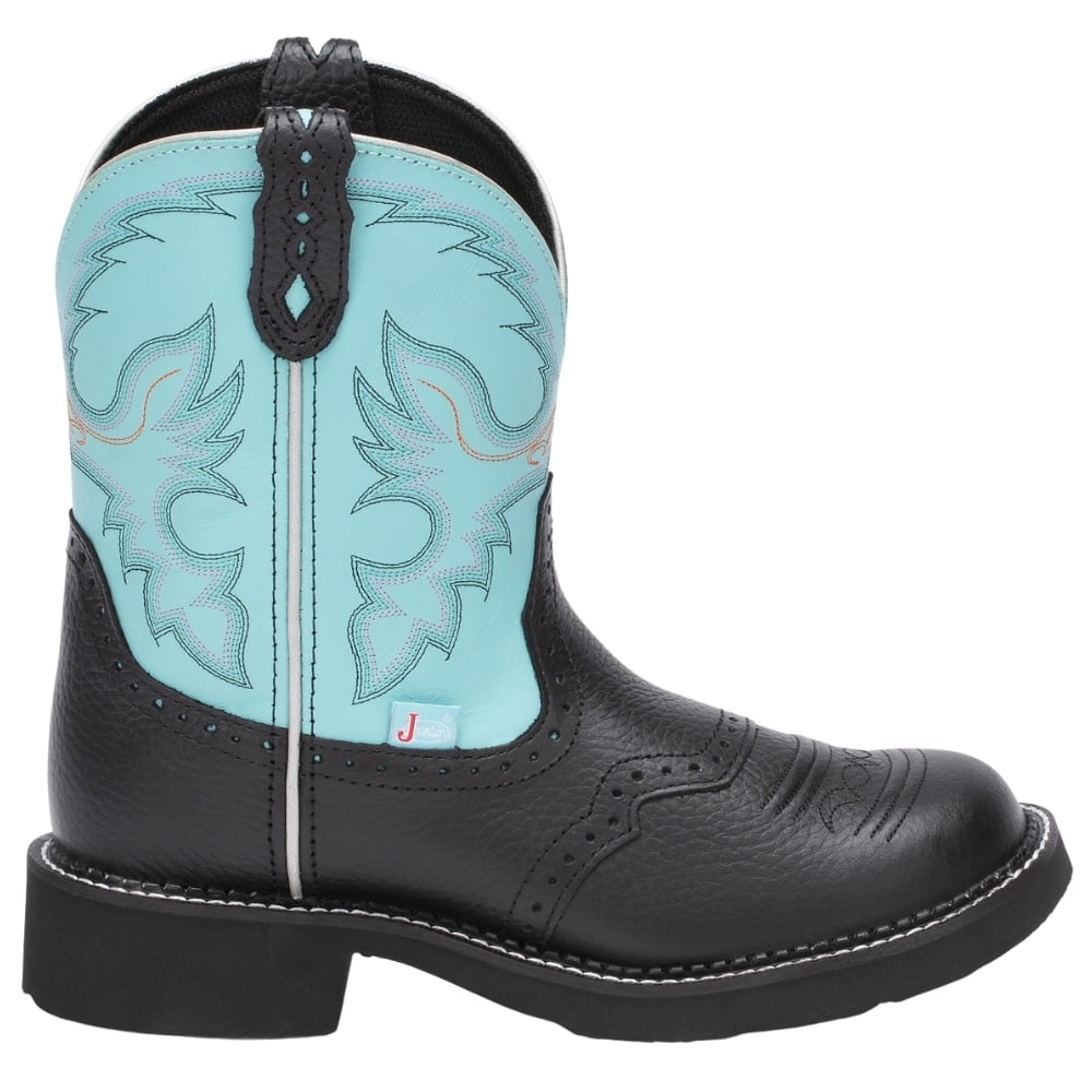 Justin Boots Womens Gemma Embroidered Round Toe Cowboy Ankle Boots ...