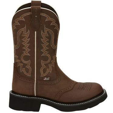 Justin Women's Leather Inji Rodeo Western Boot, Round Toe, Aged Bark ...