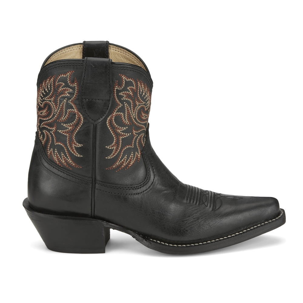 Justin Boots Womens Isabella Embroidered Snip Toe Cowboy Ankle Dress ...