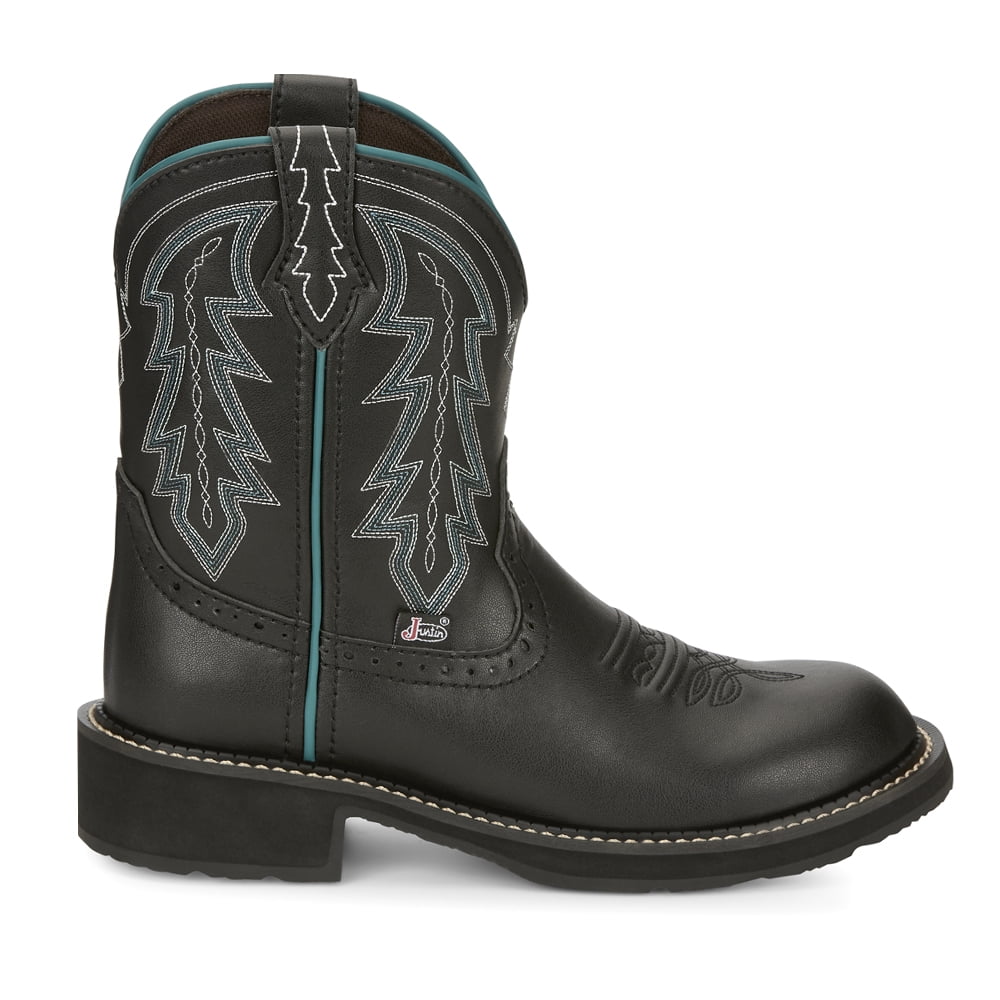 Justin Women's 8" Lyla Round Toe Western Boot Black - GY9537 - Walmart.com