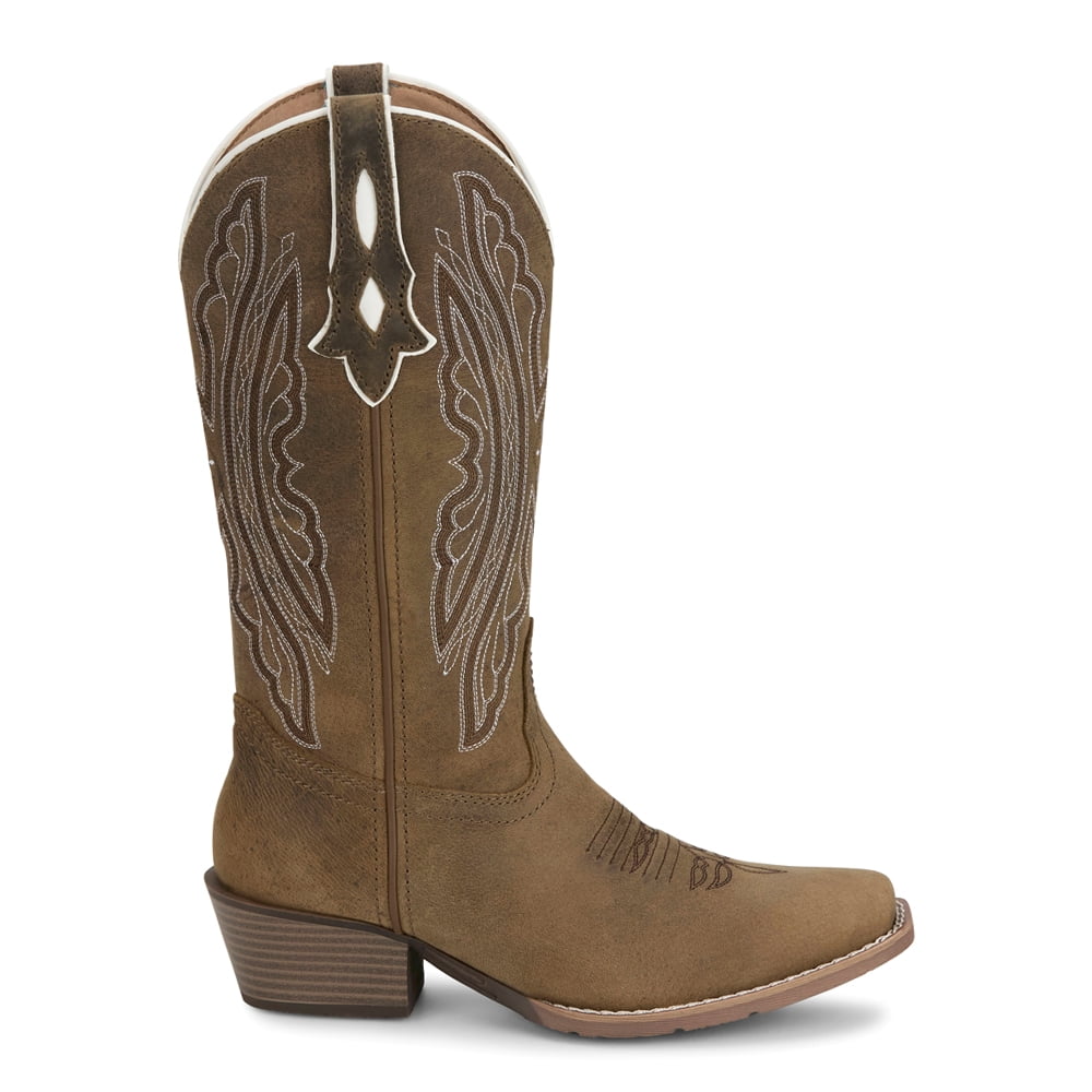 Justin Boots Womens Rae 12 Inch Embroidered Square Toe Cowboy Mid Calf ...