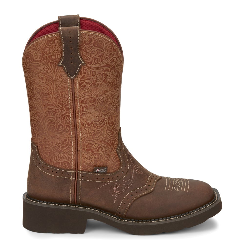 Justin Boots Womens Starlina Square Toe Casual Boots Mid Calf Low Heel ...