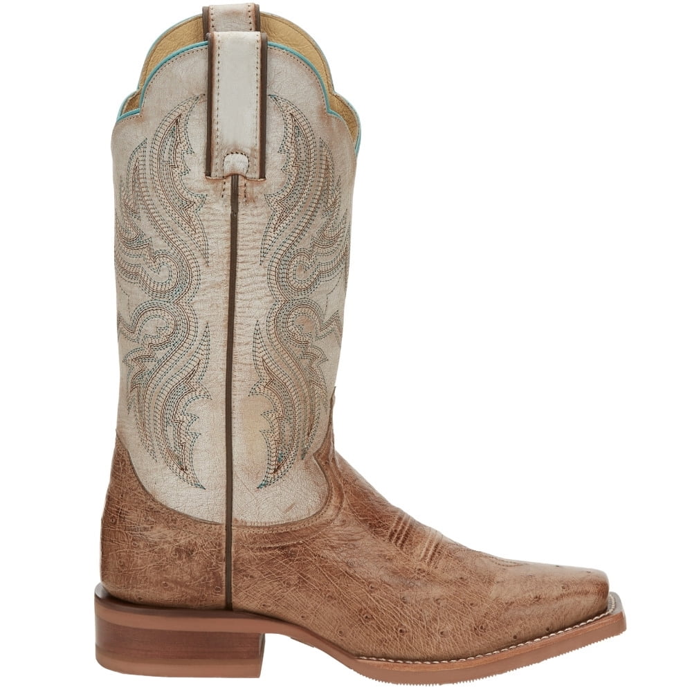 Justin Boots Womens Willa Smooth Ostrich Square Toe Cowboy Boots ...