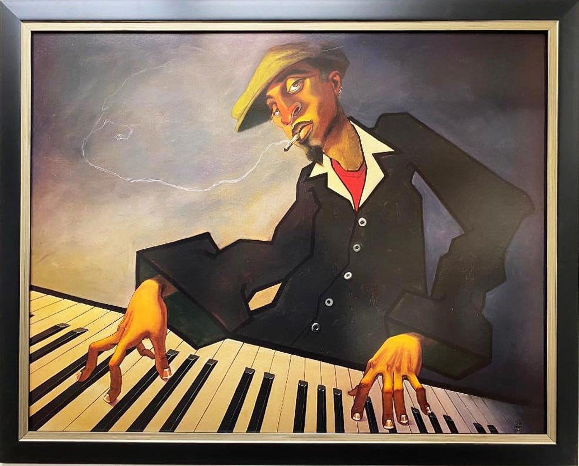 Justin Bua "Piano Man II" Custom FRAMED Black Art Generic - Walmart.com