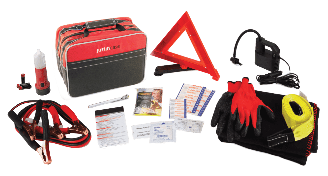 Justin Case SUV Roadside Emergency Car Kit with Portable Air Compressor ...