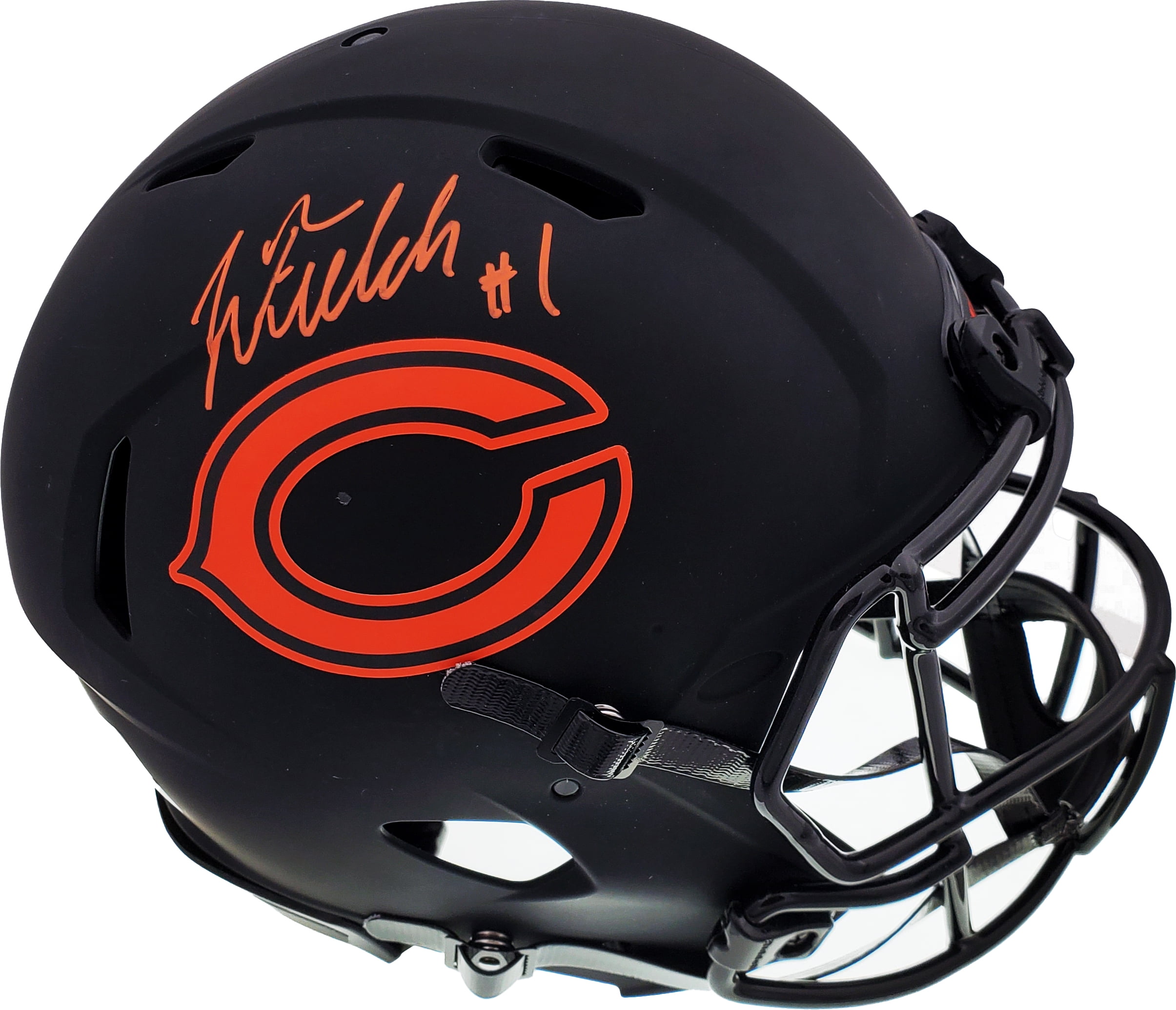 Justin Fields Autographed Chicago Bears Eclipse Black Full Size ...