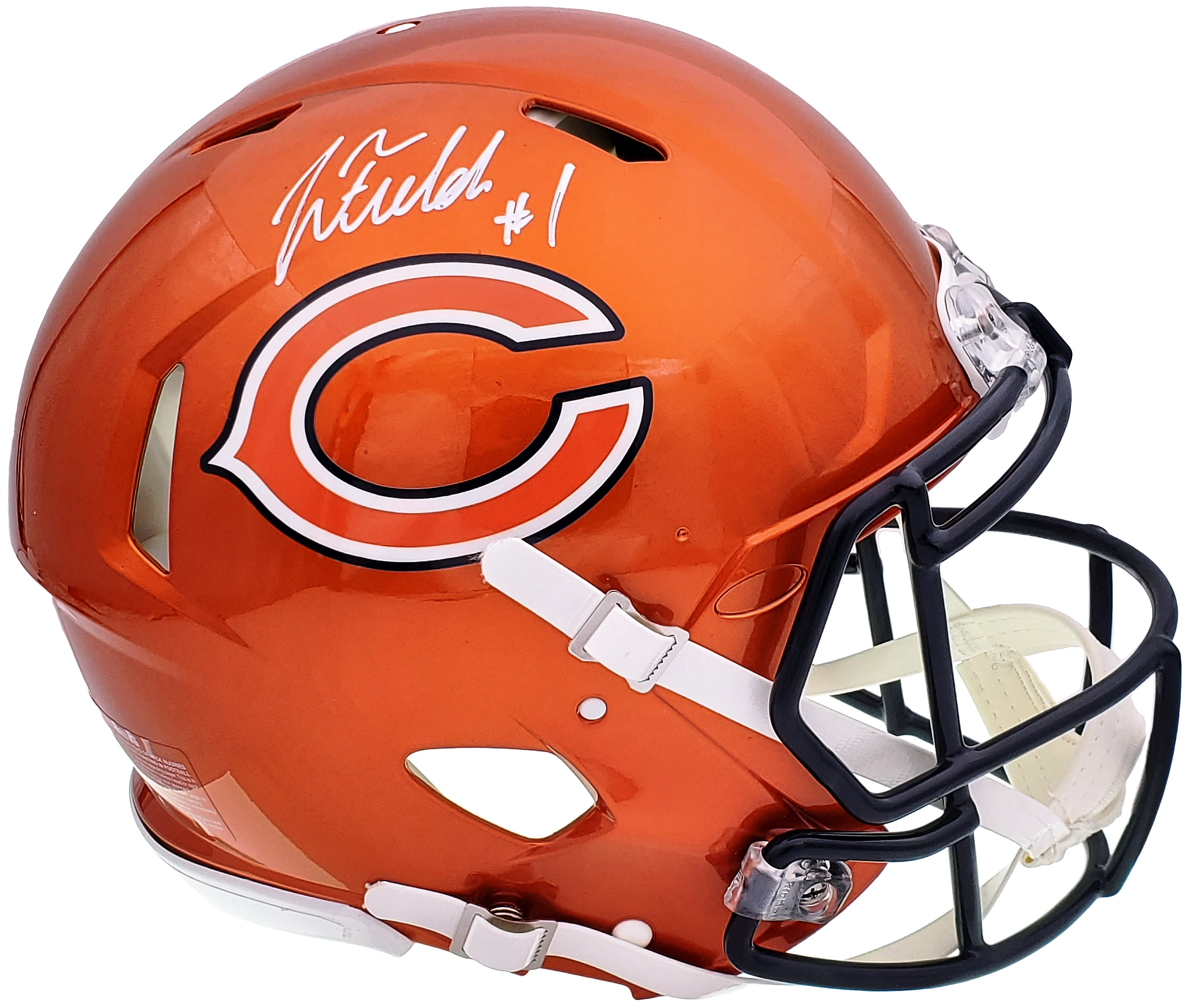 Justin Fields Autographed Chicago Bears Flash Orange Full Size ...