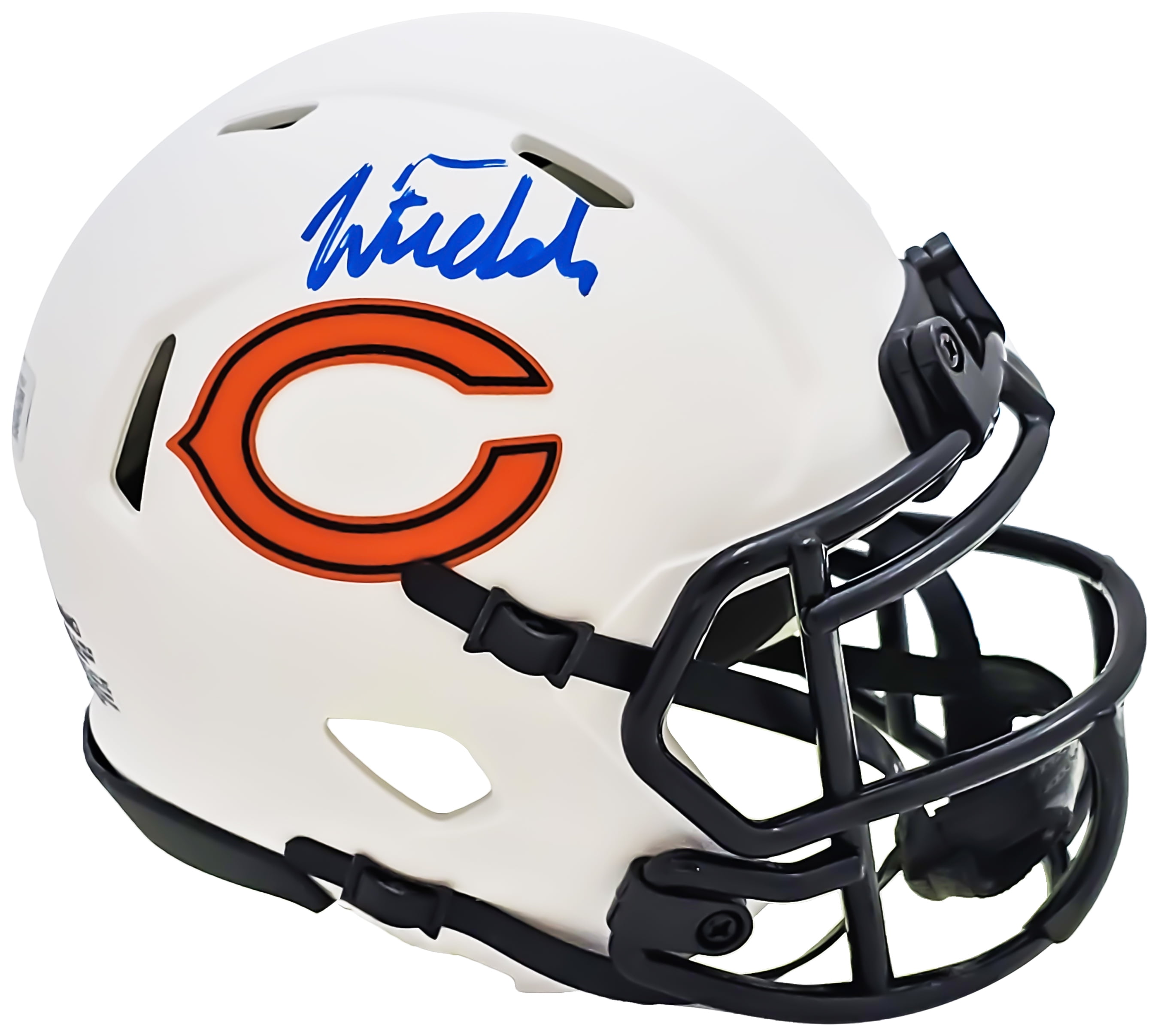 Justin Fields Autographed Chicago Bears Lunar Eclipse White Speed Mini ...