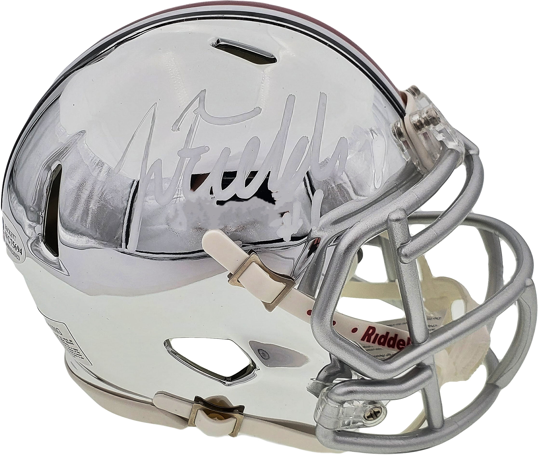 Justin Fields Autographed Ohio State Buckeyes Chrome Silver Speed Mini ...