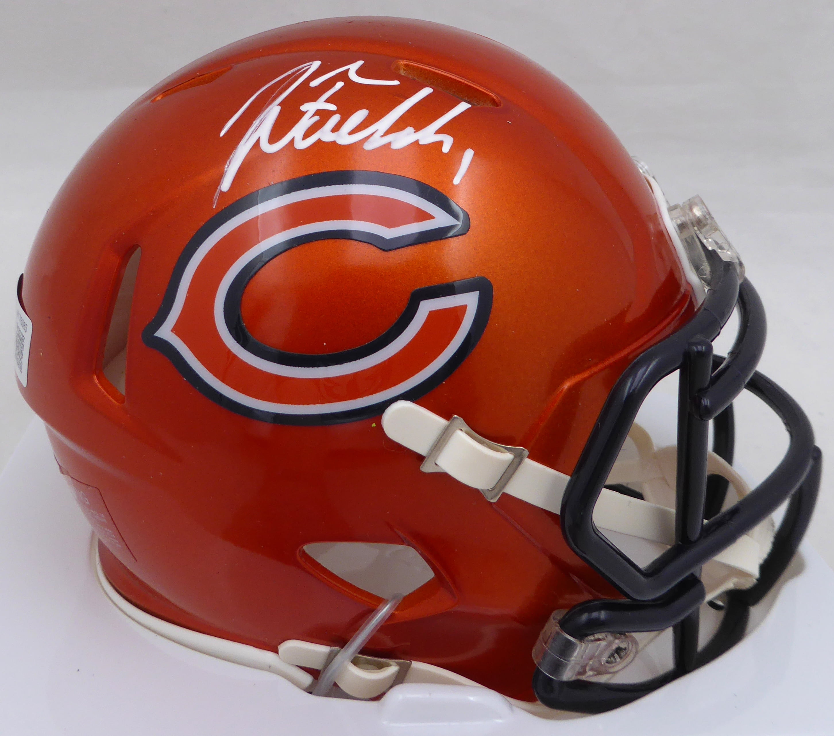 Justin Fields Autographed Orange Flash Speed Mini Helmet Chicago Bears ...