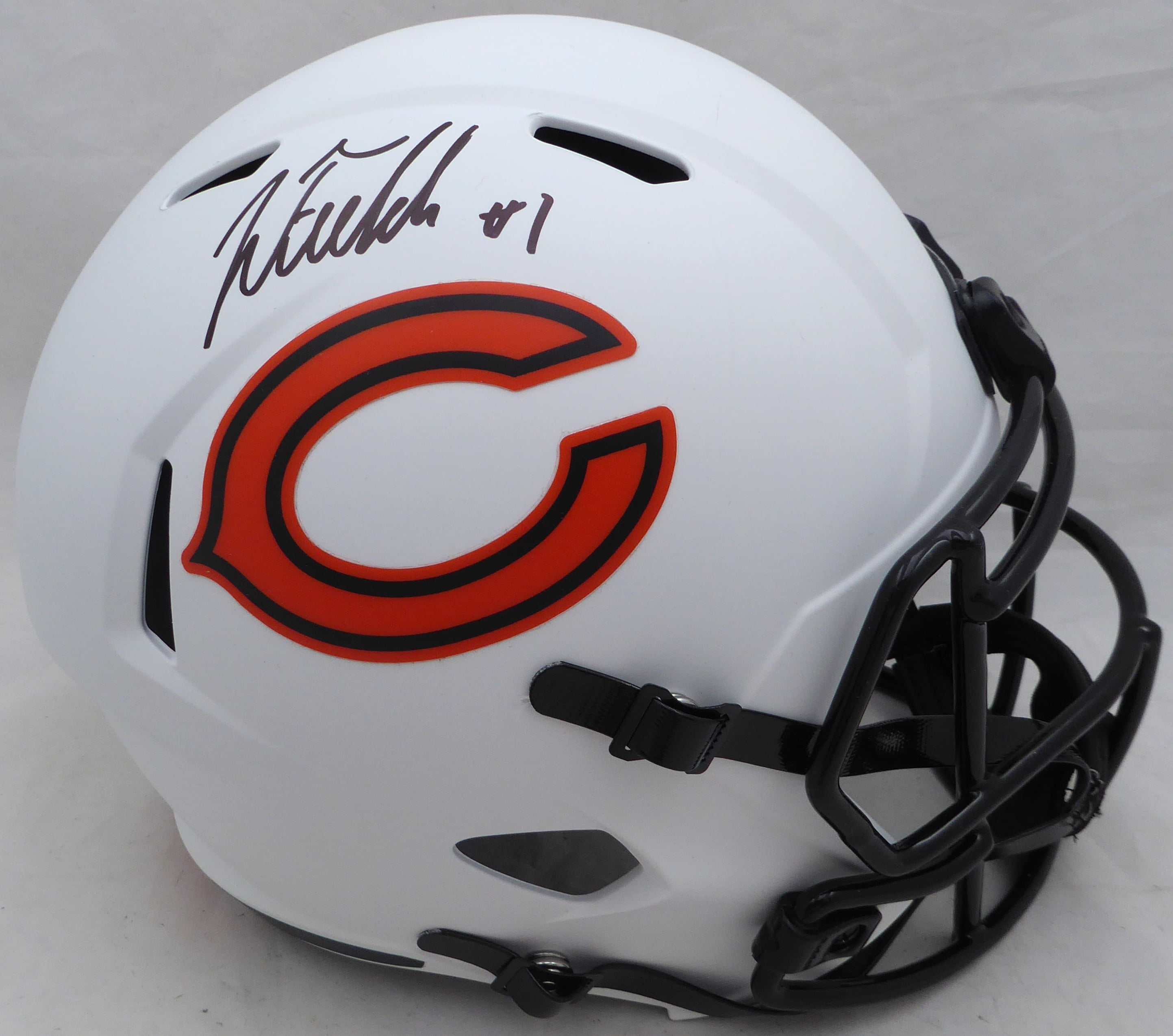 Justin Fields Autographed White Lunar Eclipse Full Size Speed Replica ...