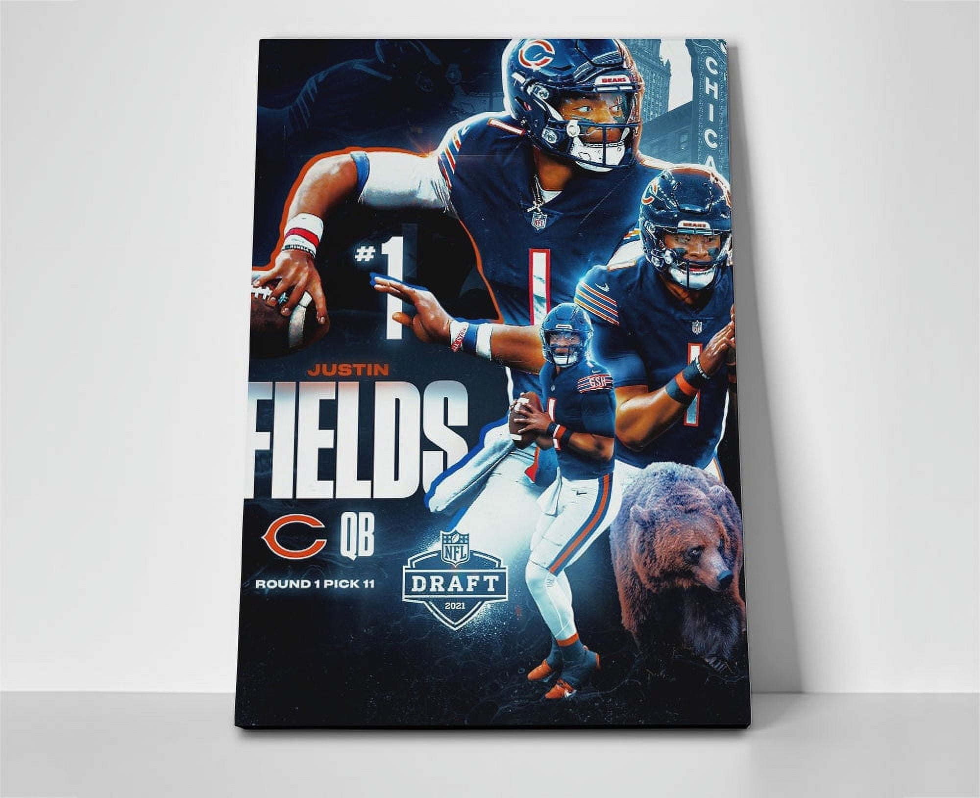 Justin Fields Poster or Wrapped Canvas - Walmart.com