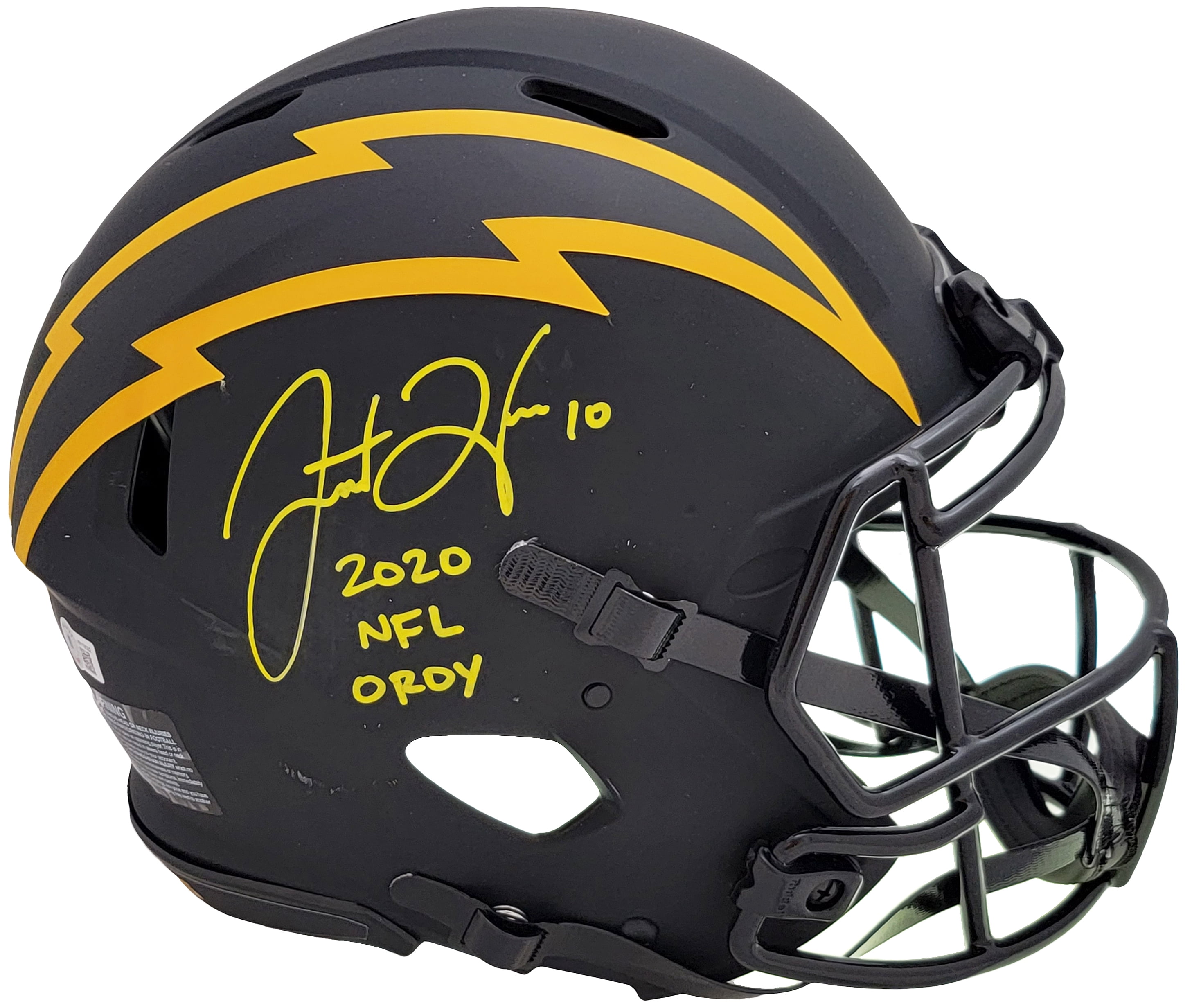 Justin Herbert Autographed Los Angeles Chargers Eclipse Black Full Size ...