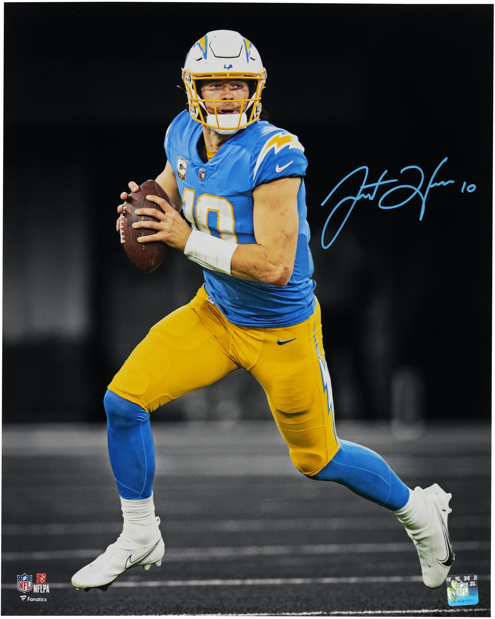 Justin Herbert Los Angeles Chargers Autographed 16" x 20" Spotlight ...