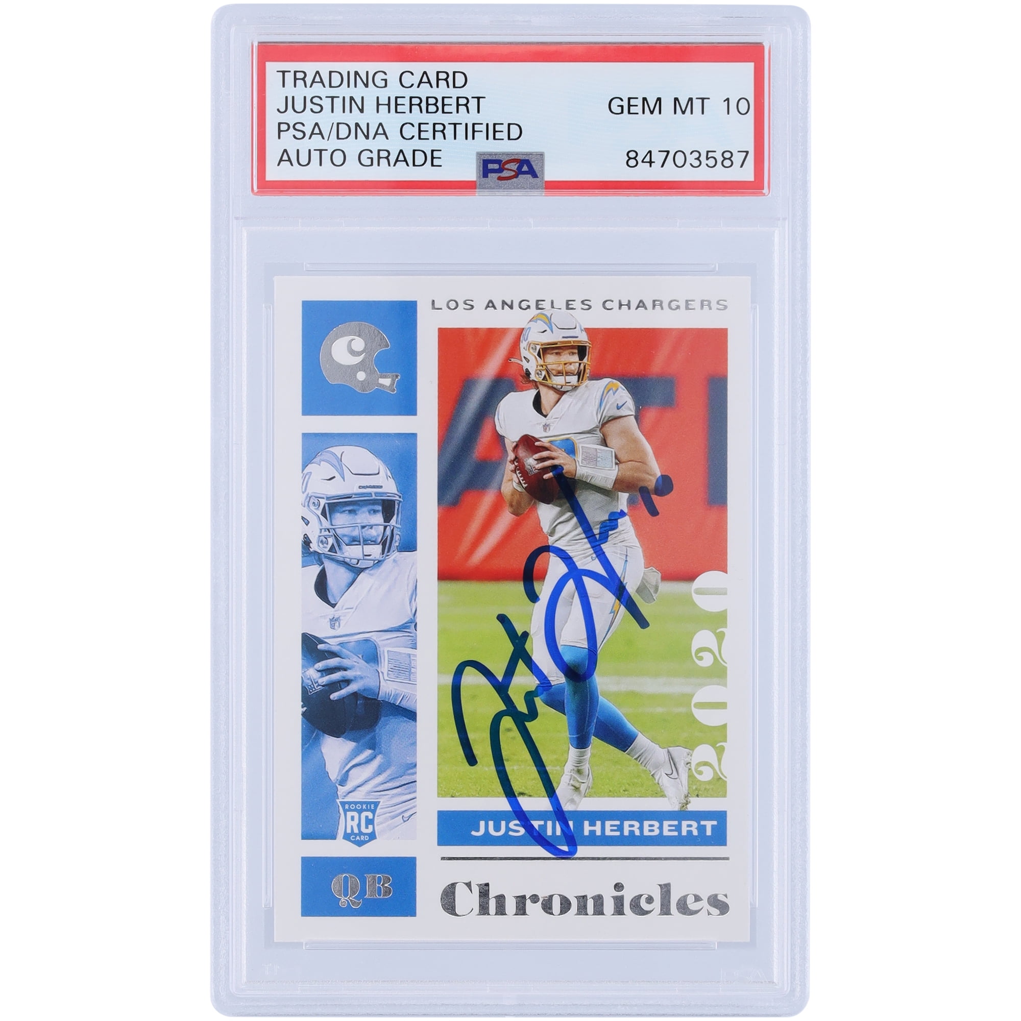 Justin Herbert Los Angeles Chargers Autographed 2020 Panini Chronicles ...