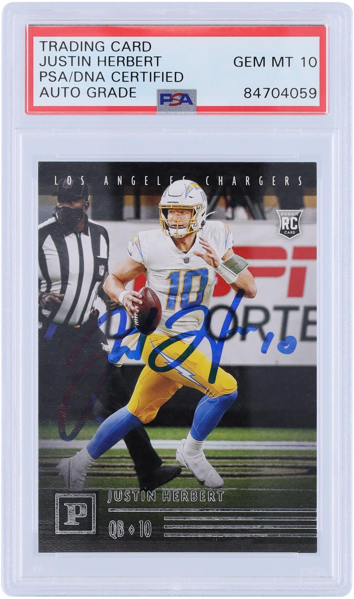 Justin Herbert Los Angeles Chargers Autographed 2020 Panini Chronicles ...