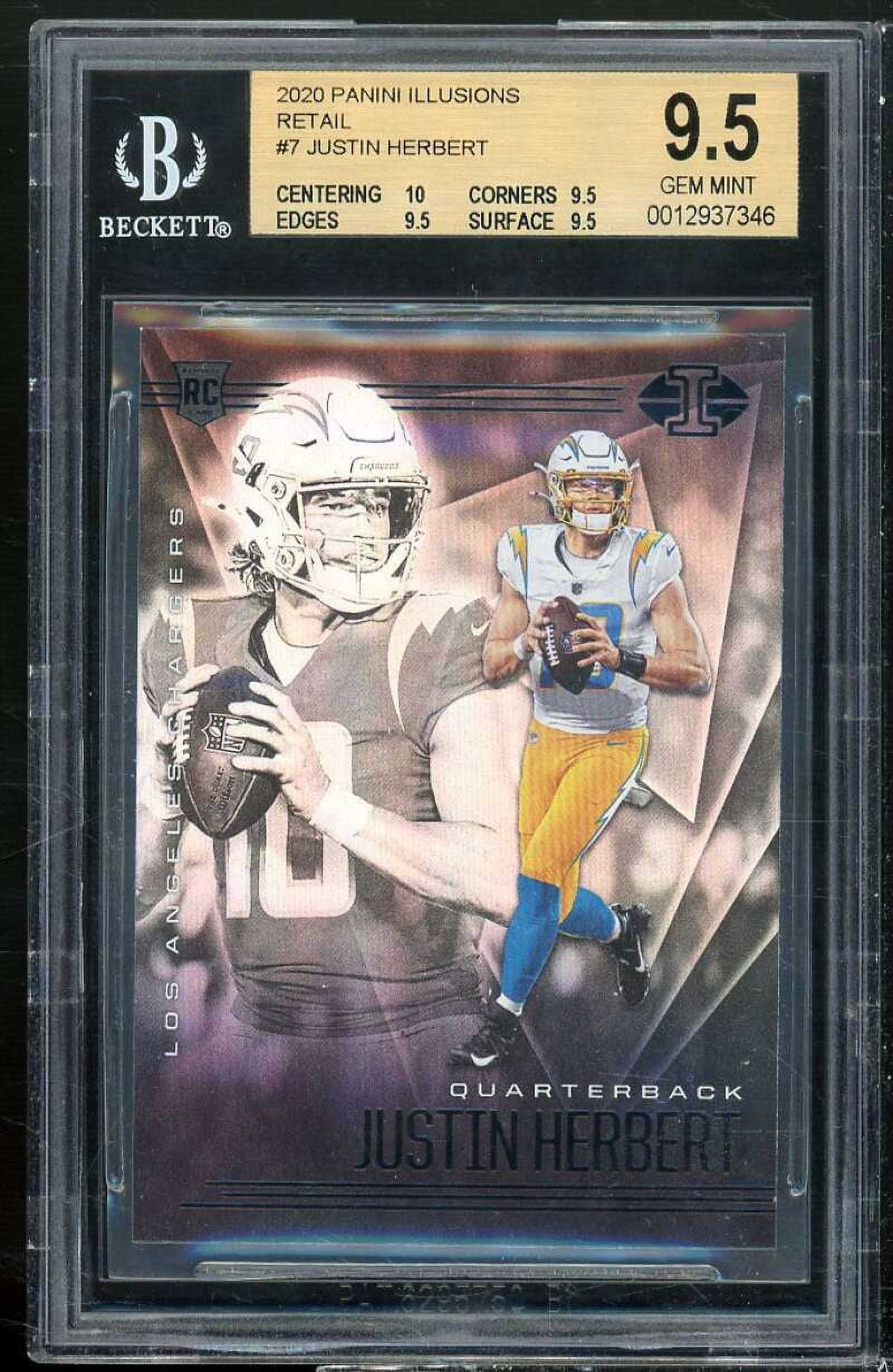 Justin Herbert Rookie 2020 Panini Illusions Retail #7 BGS 9.5 (10 9.5 9 ...