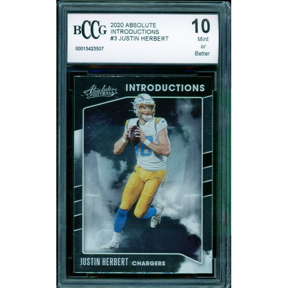 Justin Herbert Rookie Card 2020 Absolute Introductions #3 BGS BCCG 10 ...