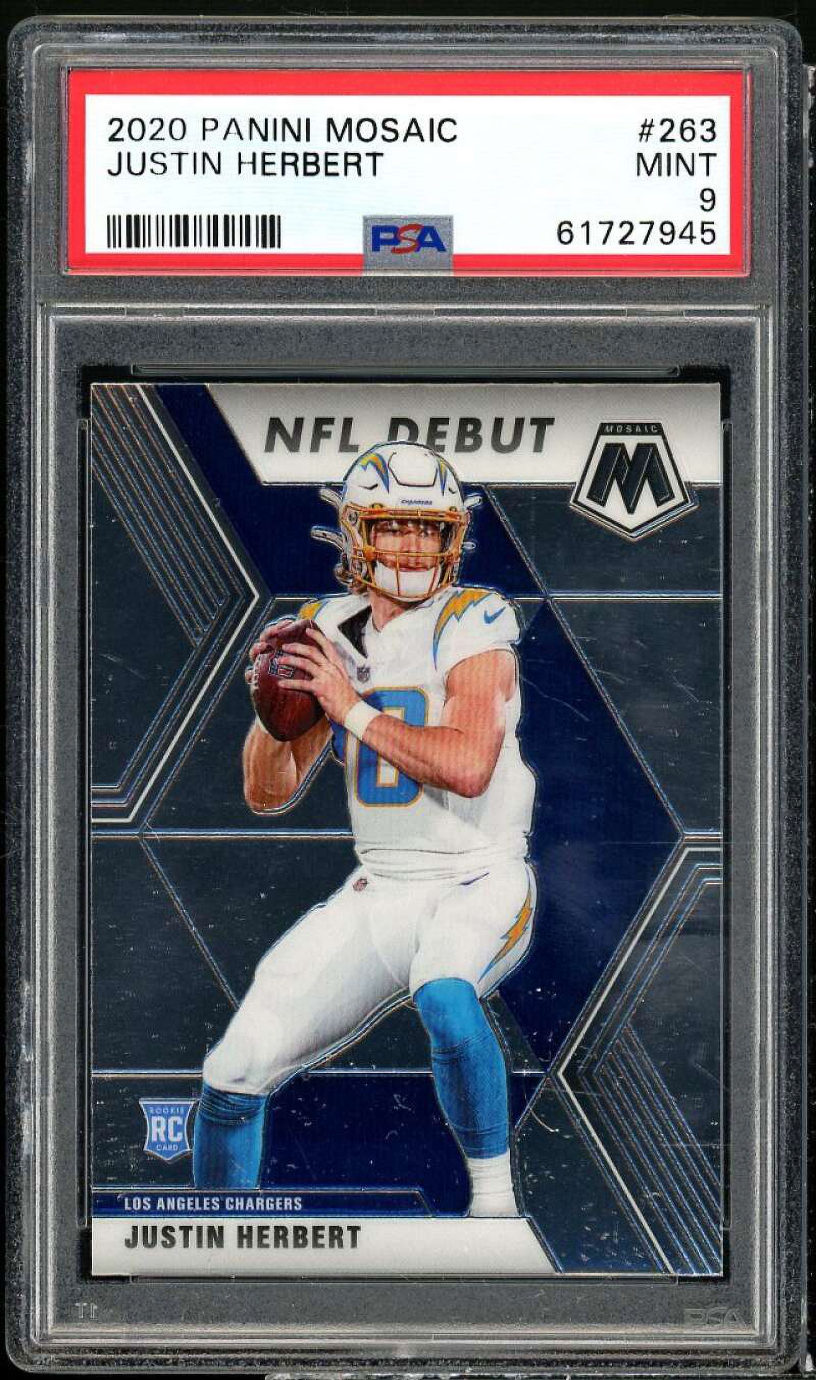 Justin Herbert Rookie Card 2020 Panini Mosaic #263 PSA 9 - Walmart.com