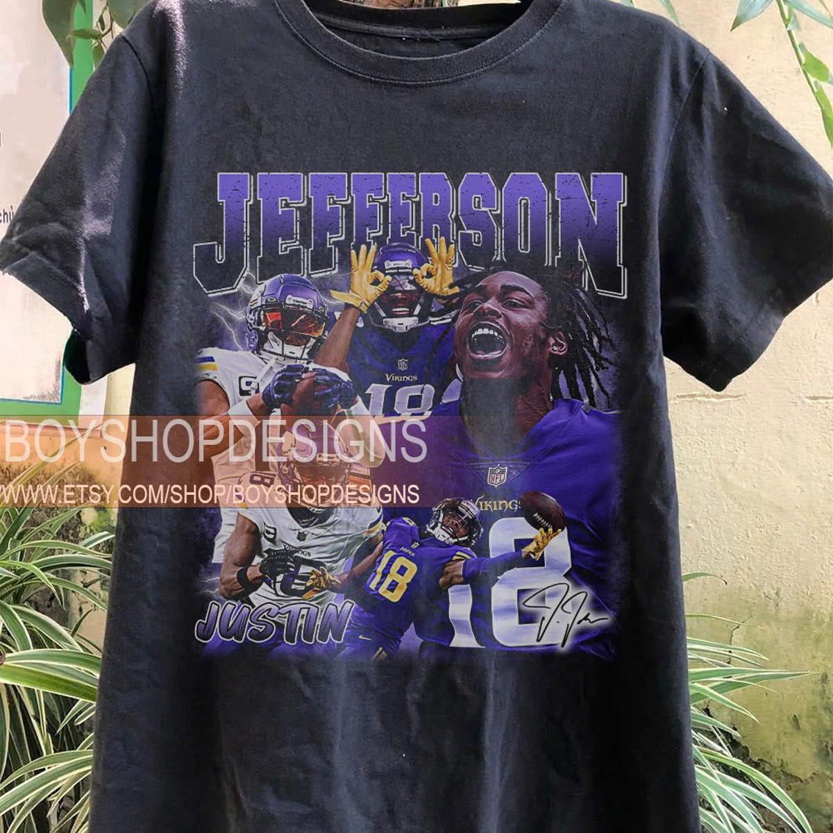 Justin Jefferson Football Shirt, Justin Jefferson Gift For Fan Inspired ...