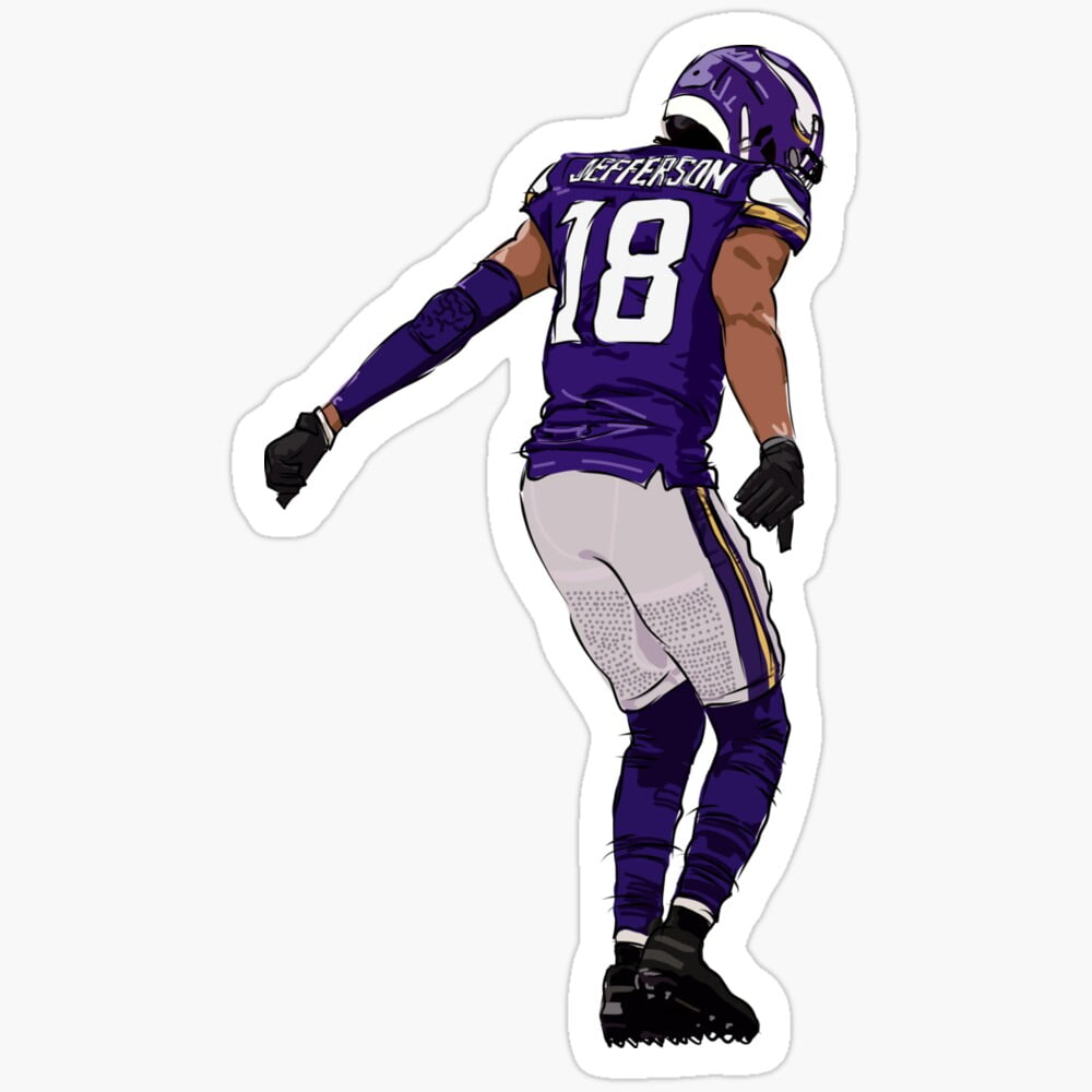 Justin Jefferson Griddy Sketch Sticker Phone Decal Water Bottle ...