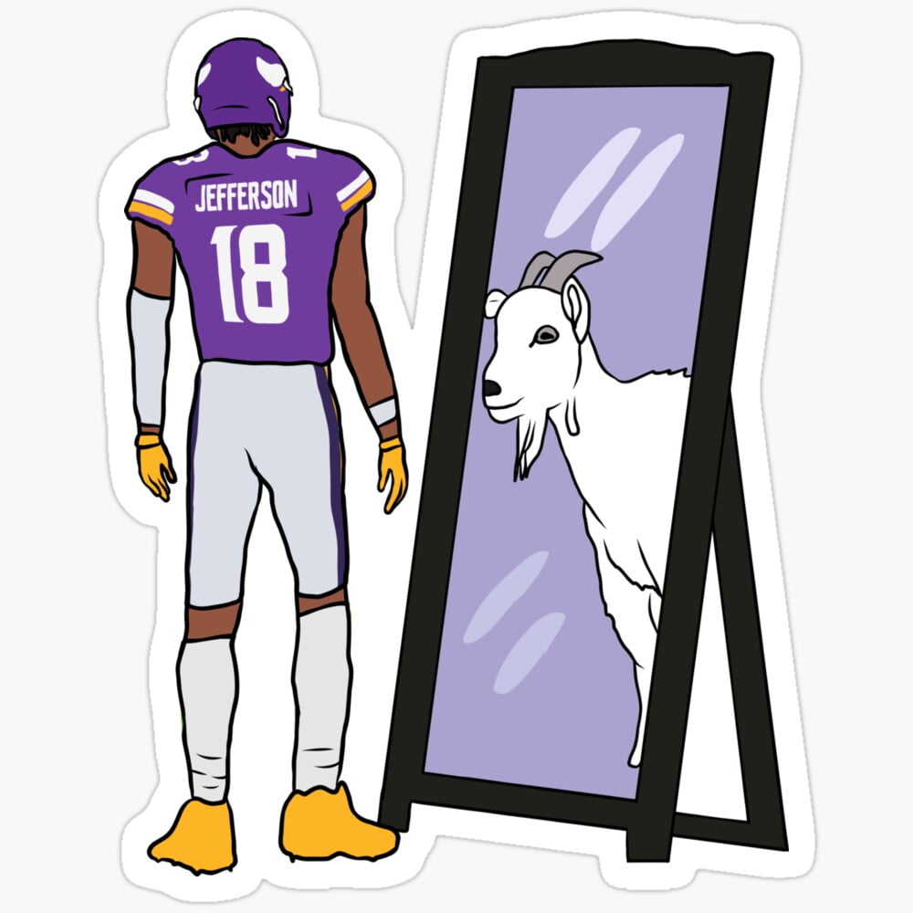 Justin Jefferson Mirror Goat Sticker Phone Decal Water Bottle Stickers ...