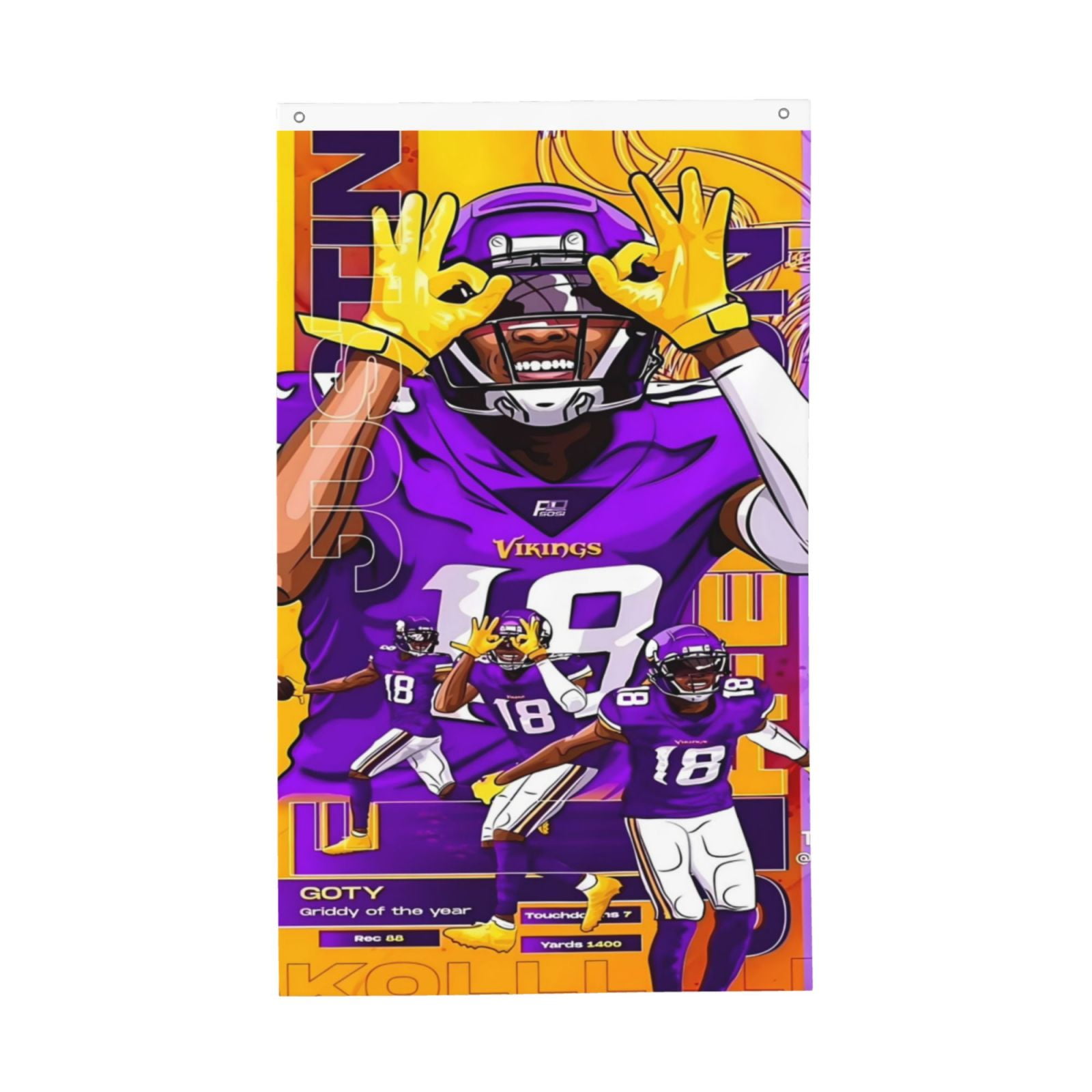 Justin Jefferson Player Flags American Football Double-Sided Cheering ...