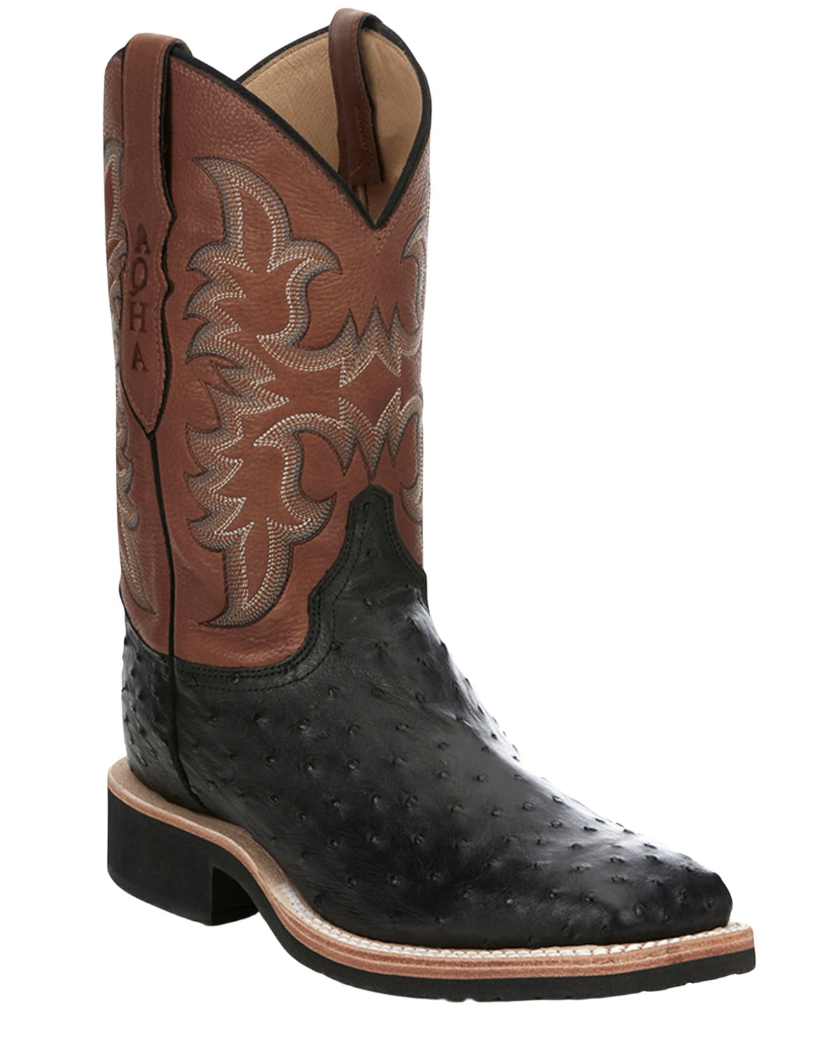 Justin Men's Drover Exotic Full Quill Ostrich Western Boot Broad Square ...
