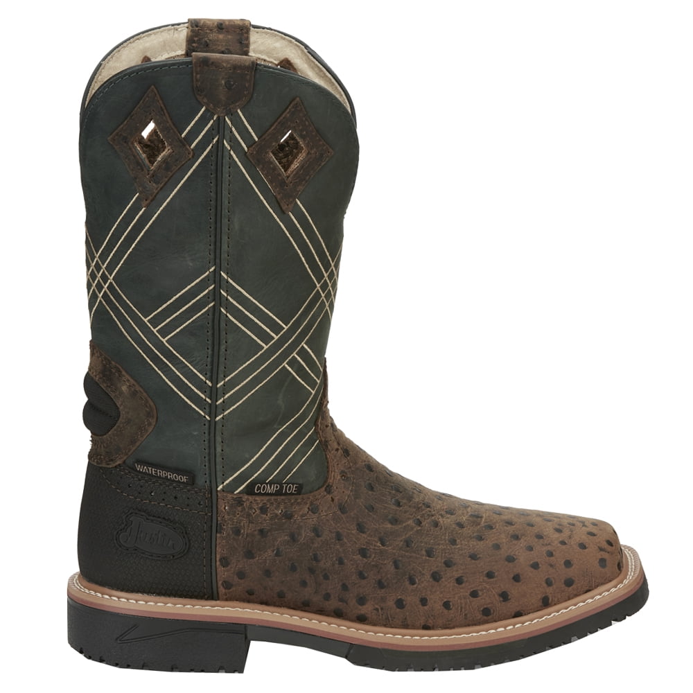 Justin Men's Dalhart Waterproof Western Work Boot Nano Composite Toe ...