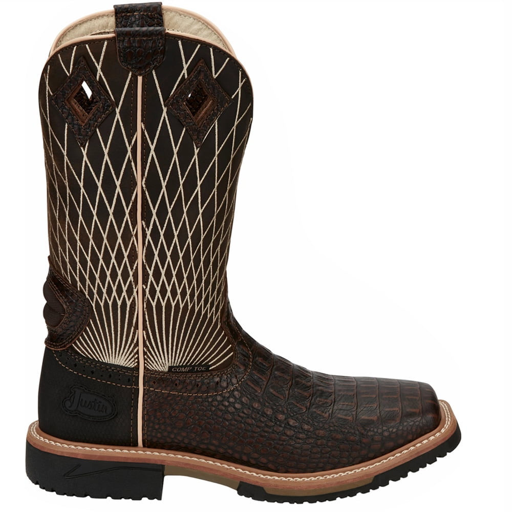 Justin Men's Derrickman Western Work Boot Composite Toe Cognac 8.5 D(M ...