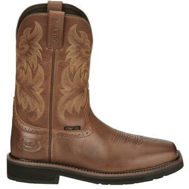 Justin Original Work Boots Men's Stampede Steel Toe Square Toe Boot ...