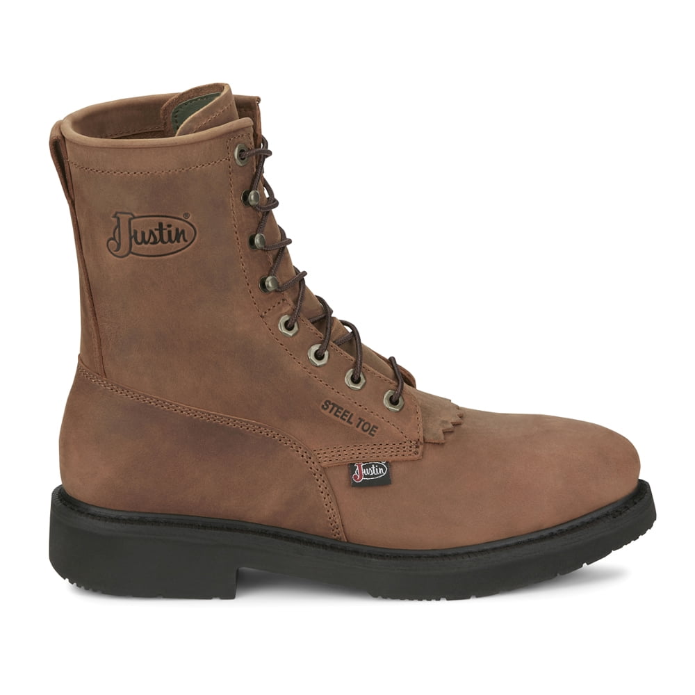Justin Original Workboots Mens Livestock 8 Inch Electrical Steel Toe ...