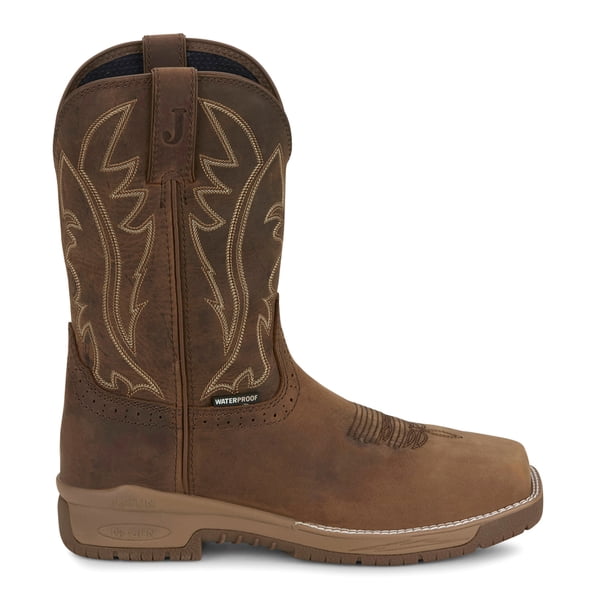 Justin Original Workboots Mens Nitread 11 Inch Waterproof Soft Toe ...
