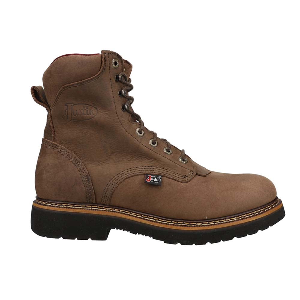 Justin Original Workboots Mens Rivot 8 Inch Slip Resistant Steel Toe ...