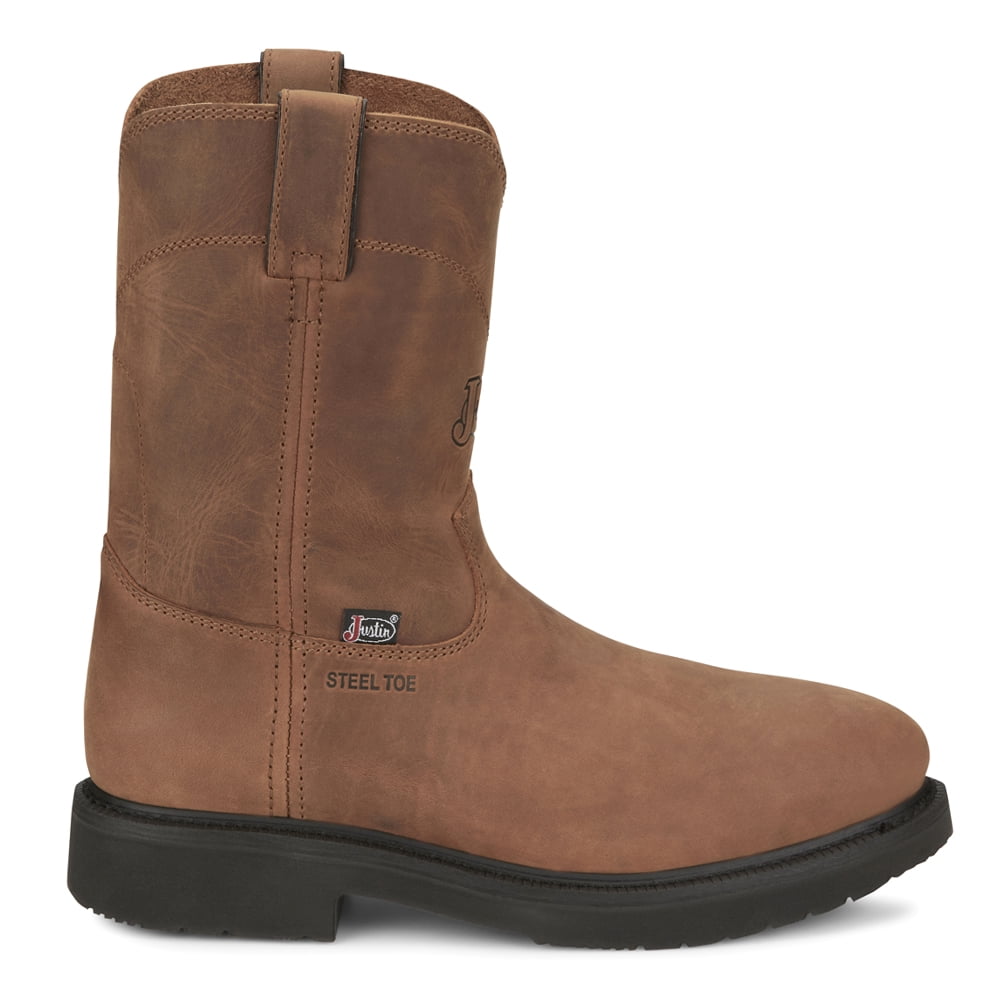 Justin Original Workboots Mens RoundUp 10 Inch Electrical Steel Toe ...