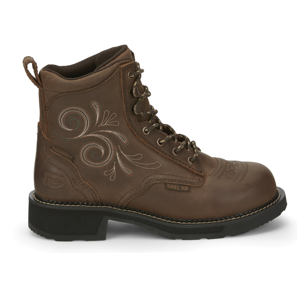 Justin Women's Katerina Waterproof Work Boot Steel Toe - GY985 8 M US ...