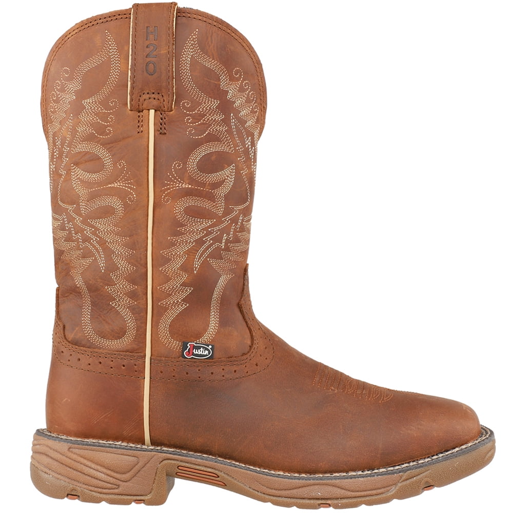Justin Women's Rush Waterproof Western Work Boot Soft Toe Tan 9.5 M US ...