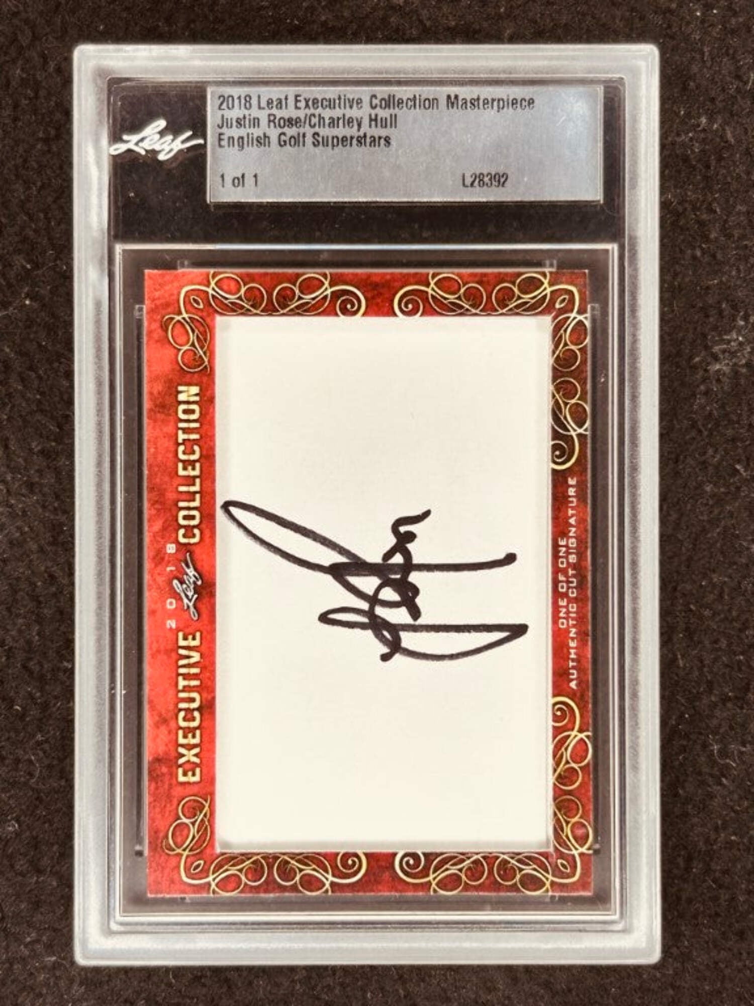 Justin Rose and Charley Hull 2018 Leaf Masterpiece Cut Signature ...