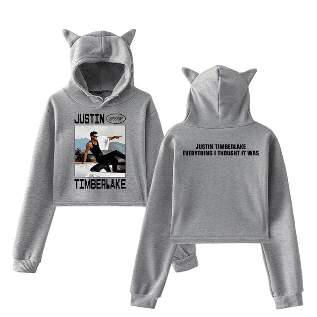 Justin Timberlake Merch Eitiw Girl's Cute Cat Ear Cropped Pullover ...