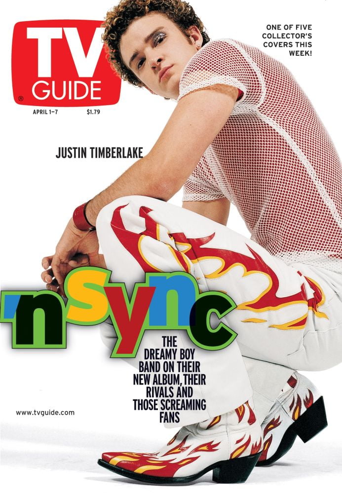 Justin Timberlake Of Nsync, Tv Guide Cover, April 1-7, 2000. Tv Guide ...